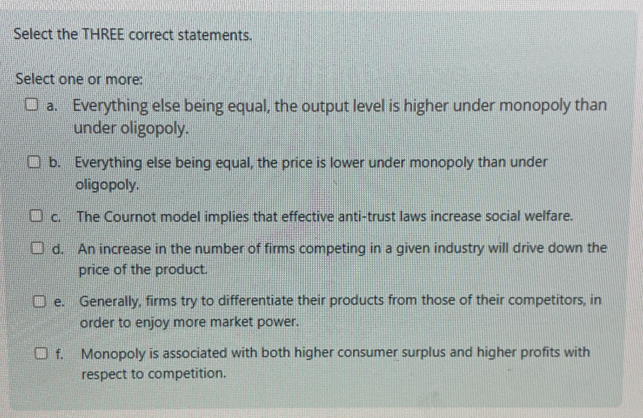 Solved Select the THREE correct statements.Select one or | Chegg.com