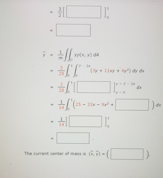 Solved EXAMPLE 2 Find the mass and center of mass of a | Chegg.com