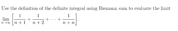 Solved Use the definition of the definite integral using | Chegg.com