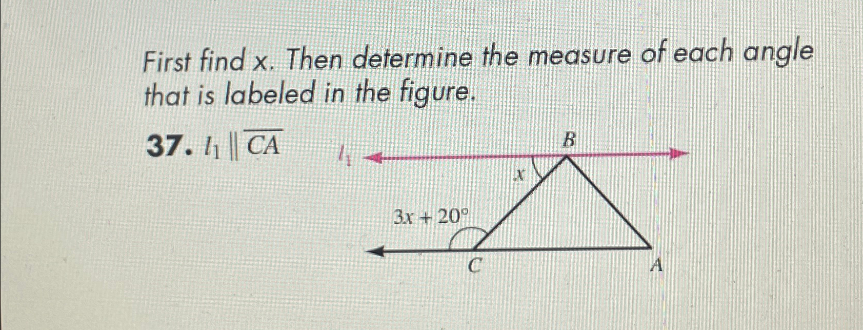 Solved First find x. ﻿Then determine the measure of each | Chegg.com