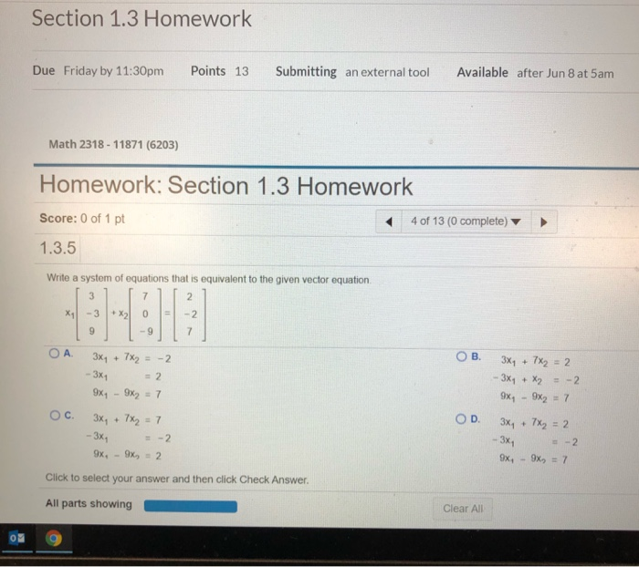 Solved Section 1.3 Homework Due Friday by 11:30pm Points 13 | Chegg.com