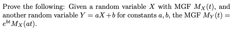 Solved Prove the following: Given a random variable x ﻿with | Chegg.com