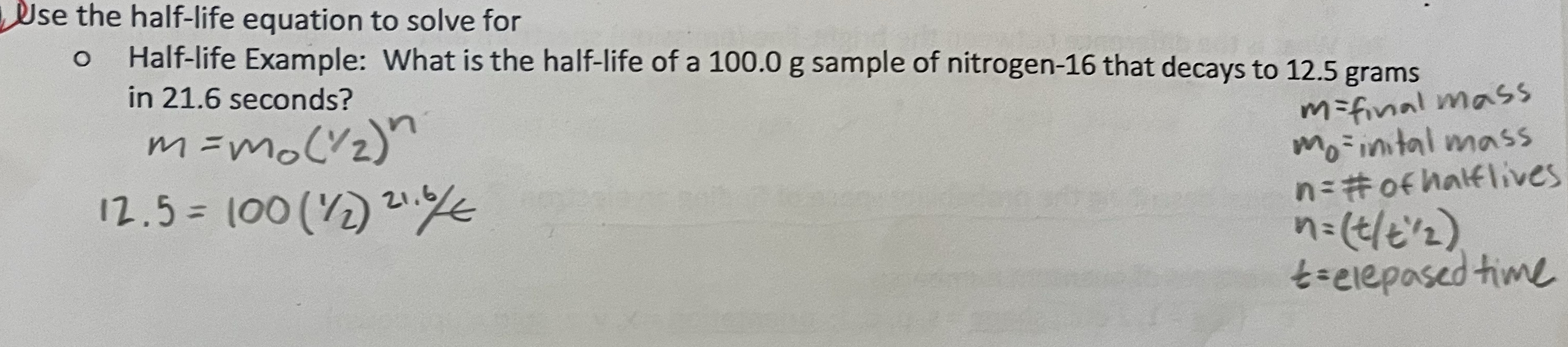 Solved Use the half-life equation to solve forHalf-life | Chegg.com