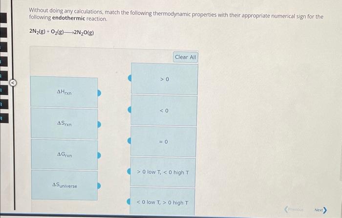 Solved Without doing any calculations, match the following | Chegg.com