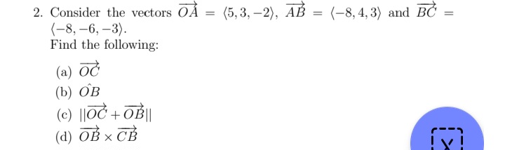 Solved Consider the vectors | Chegg.com