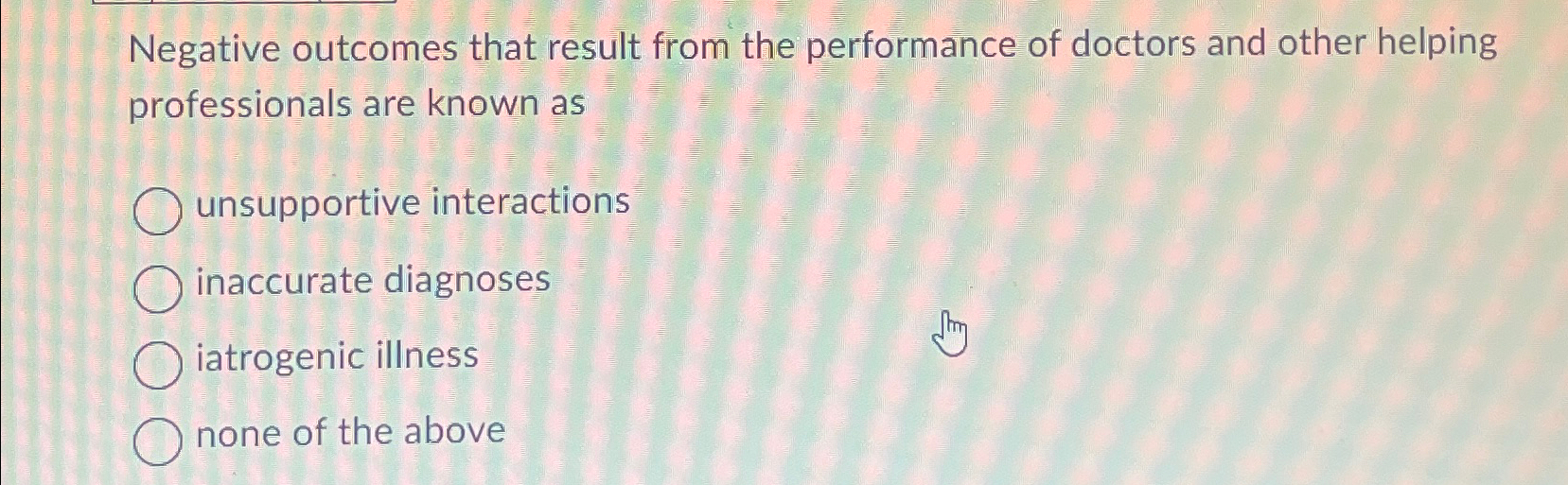 Solved Negative outcomes that result from the performance of | Chegg.com