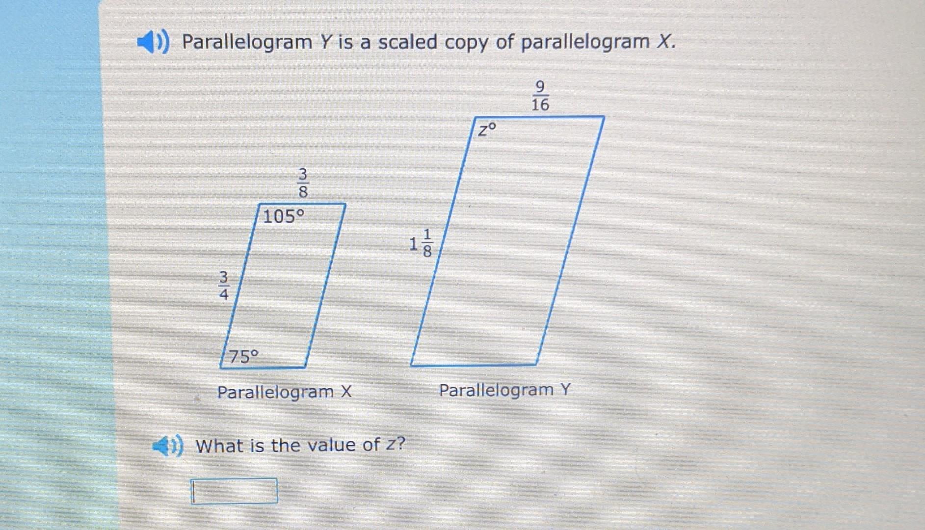 Solved Parallelogram Y is a scaled copy of parallelogram X. | Chegg.com