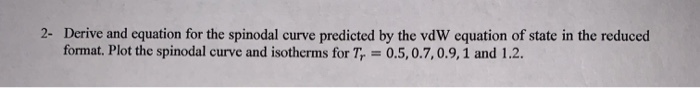 2- Derive and equation for the spinodal curve | Chegg.com