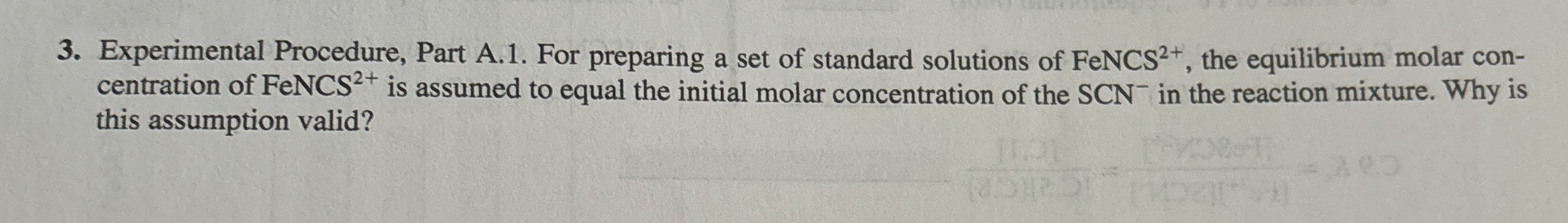 Solved Experimental Procedure, Part A.1. ﻿For preparing a | Chegg.com
