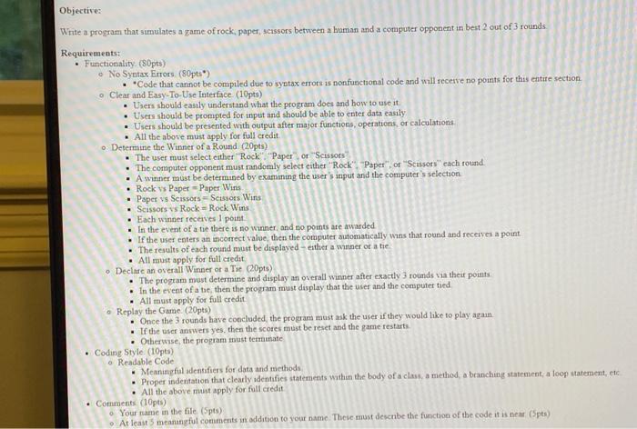 Solved Write A Program Using Java That Simulates A Game Of 