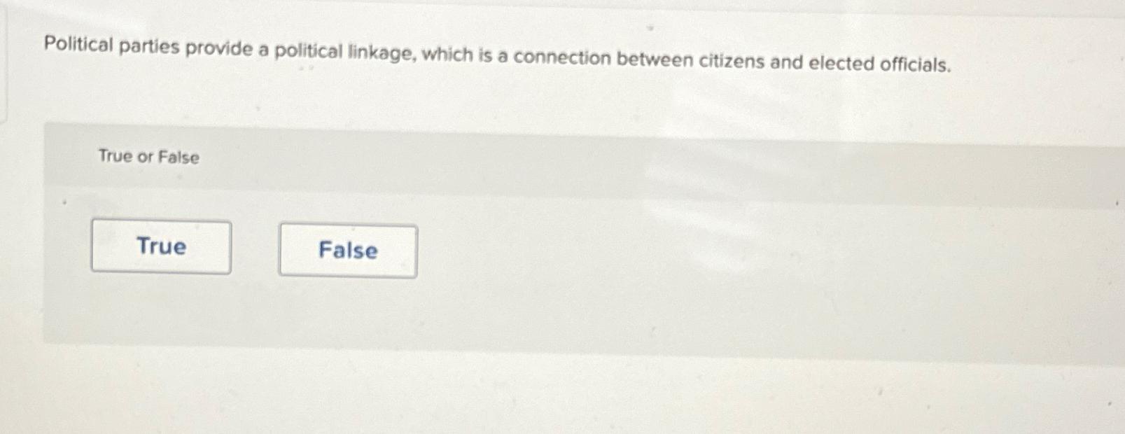 Solved Political parties provide a political linkage, which | Chegg.com