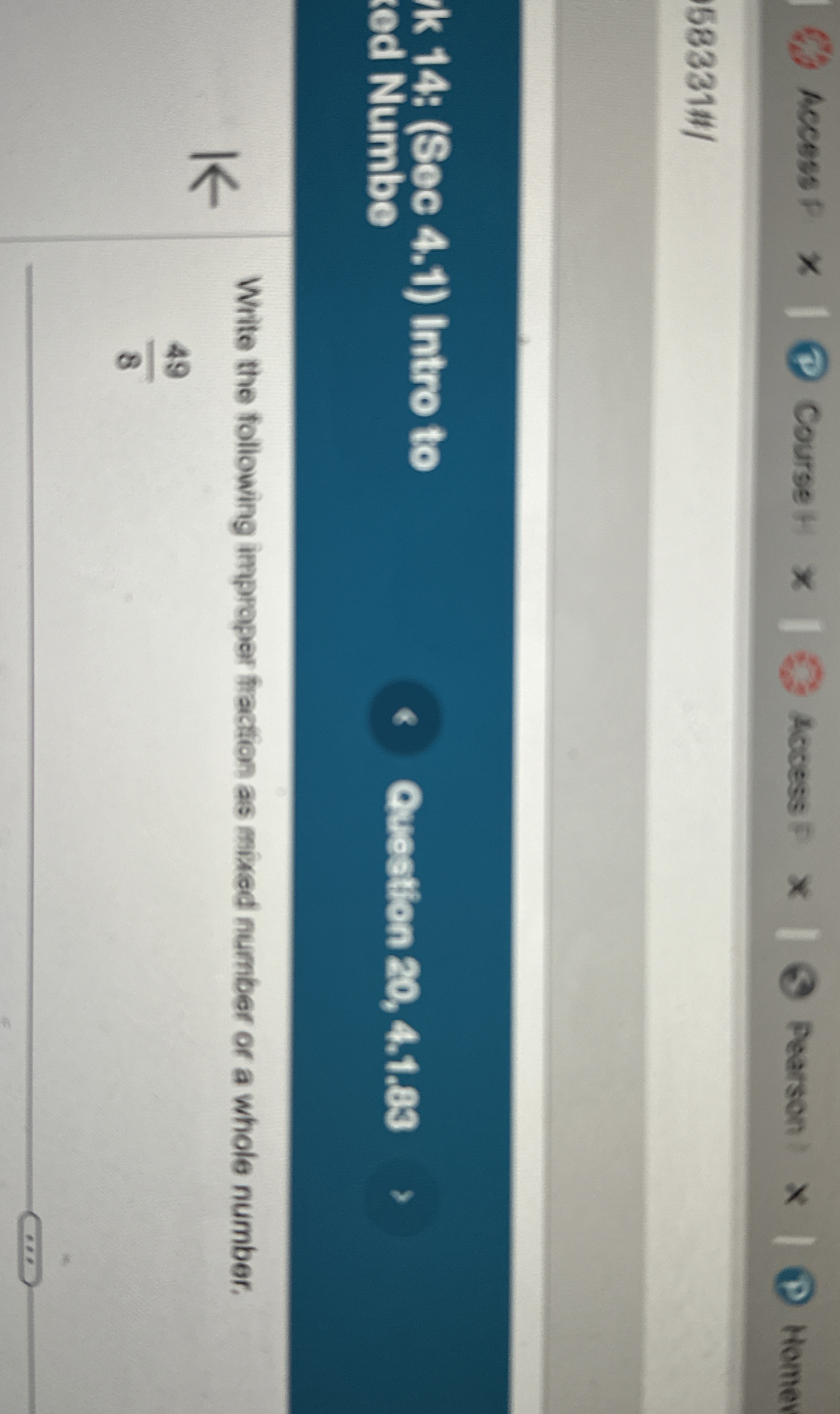 Solved Write the following improper fraction as mined number | Chegg.com