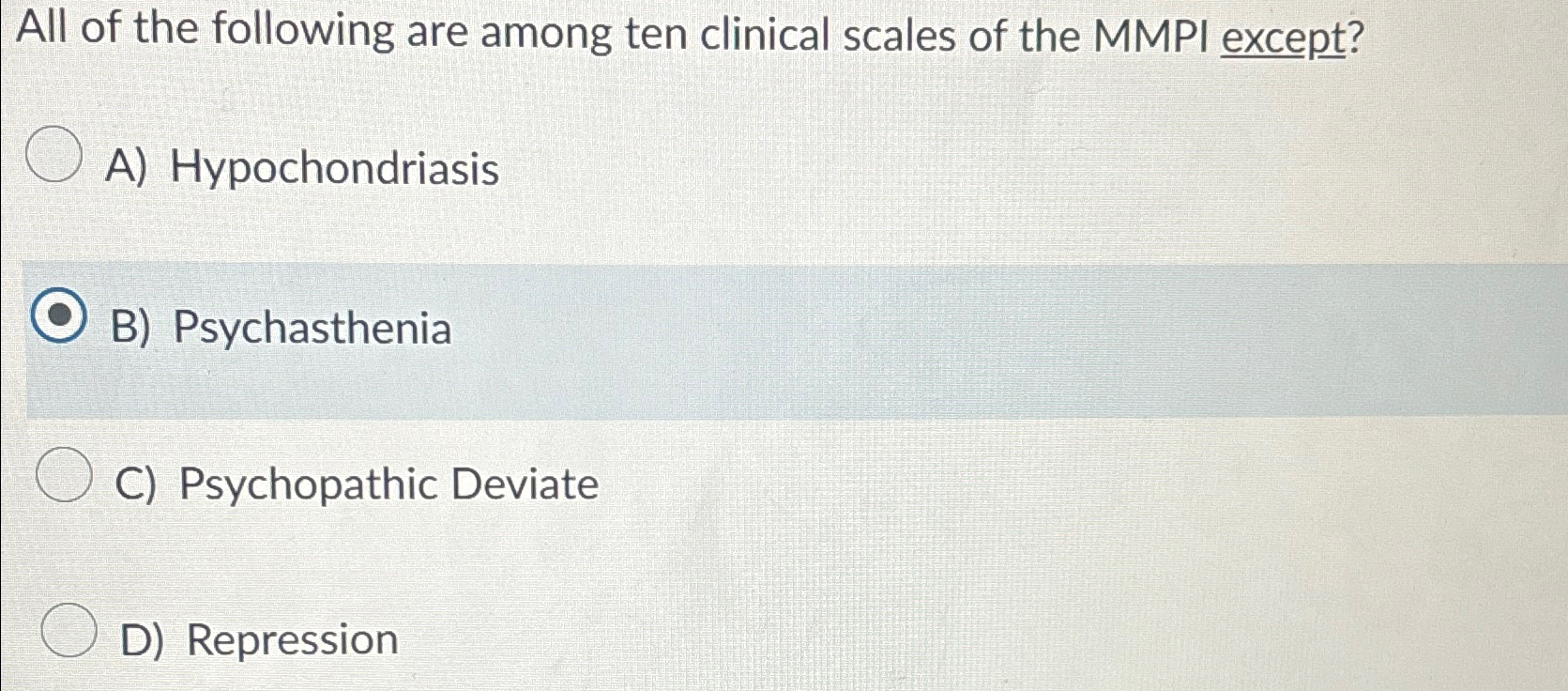 Solved All of the following are among ten clinical scales of | Chegg.com
