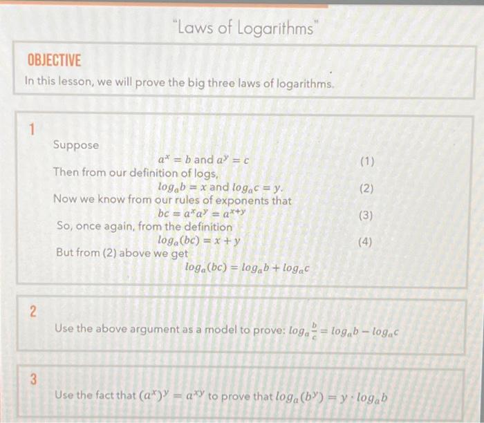 Solved OBJECTIVE In this lesson, we will prove the big three | Chegg.com