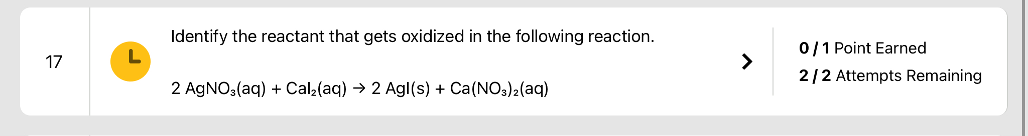 Solved Identify the reactant that gets oxidized in the | Chegg.com