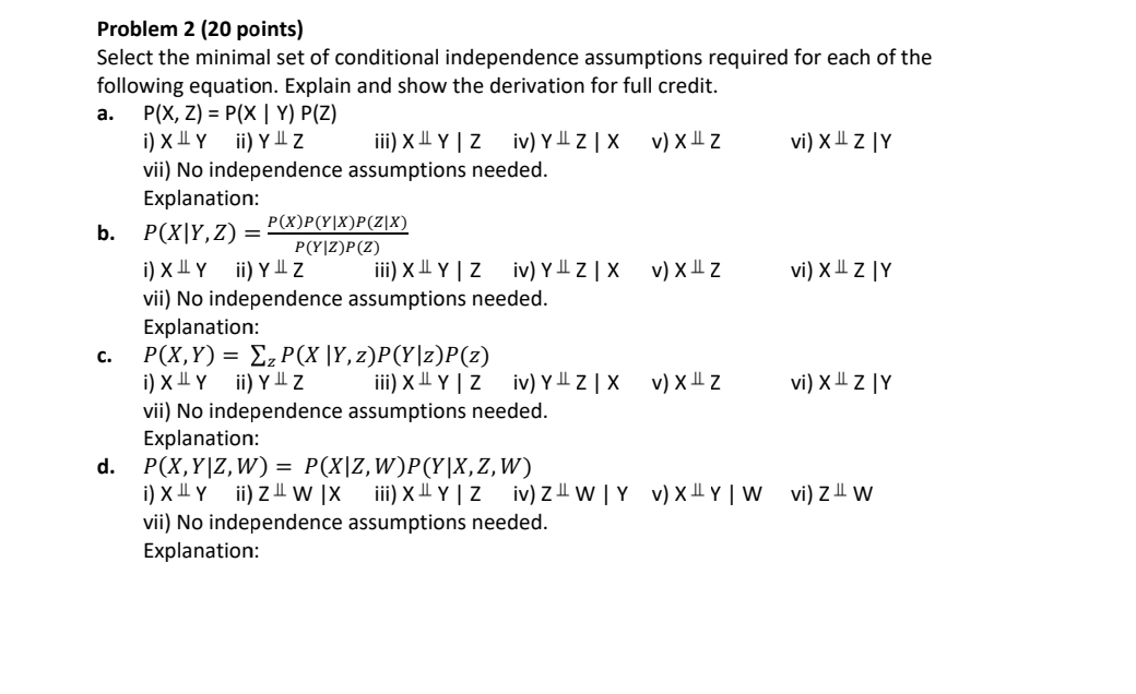 Solved Problem 2 (20 ﻿points)Select the minimal set of | Chegg.com