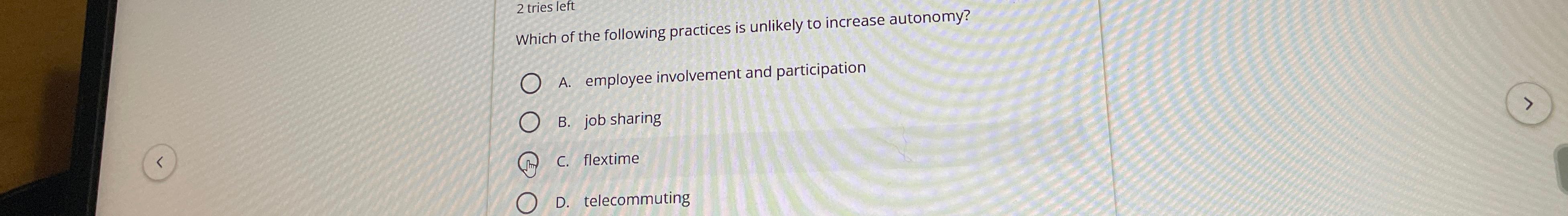 Solved 2 ﻿tries leftWhich of the following practices is | Chegg.com