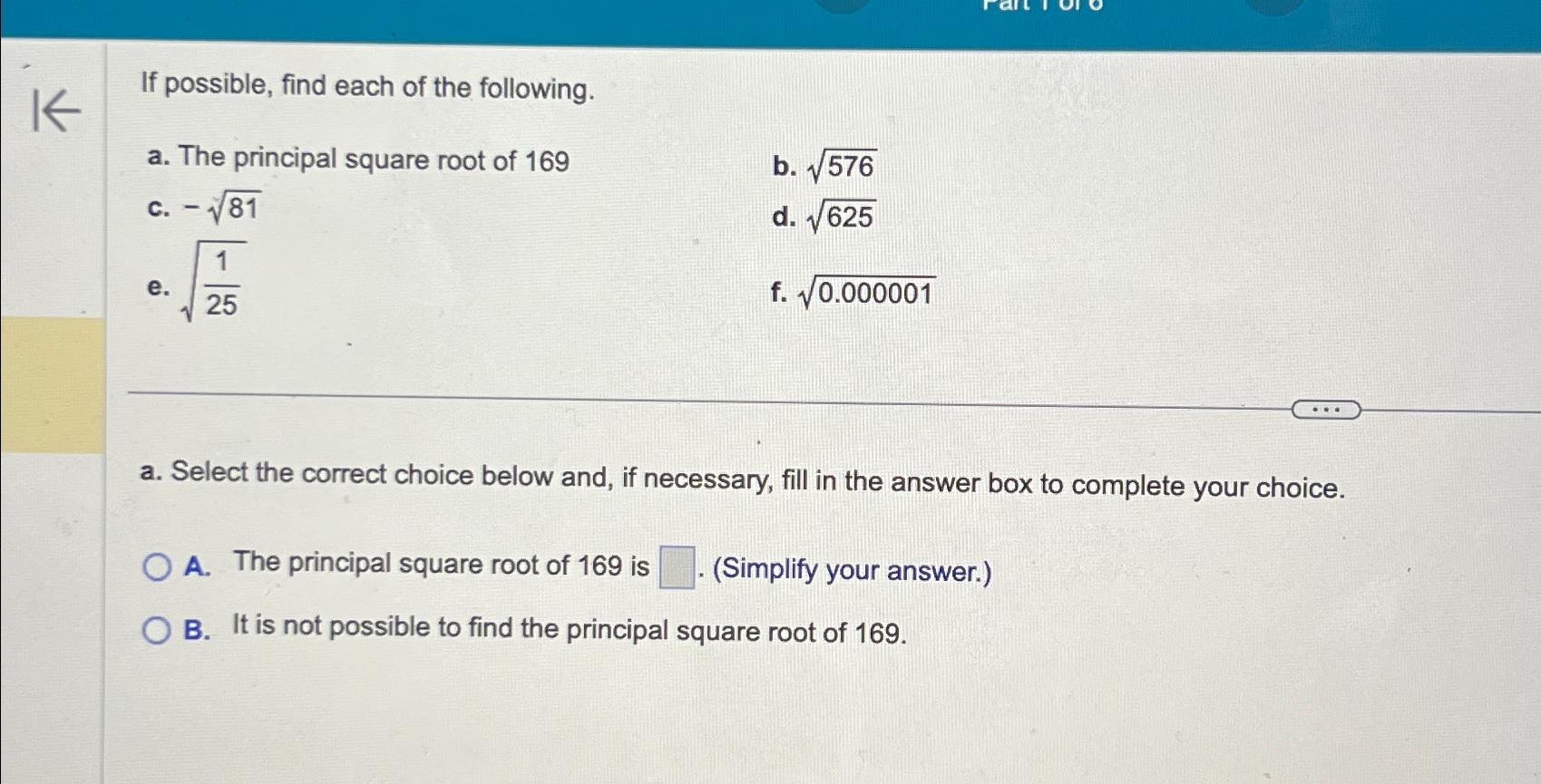 Solved If possible, find each of the following.\\na. The | Chegg.com