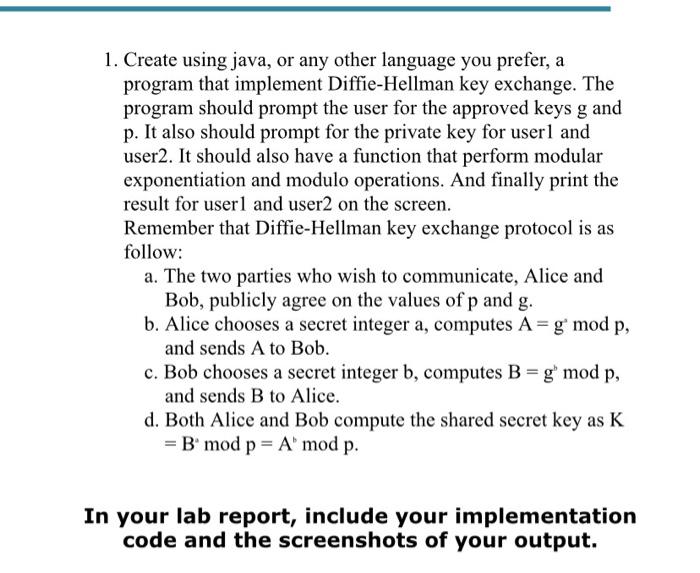 Solved In your lab report, include your implementation code | Chegg.com