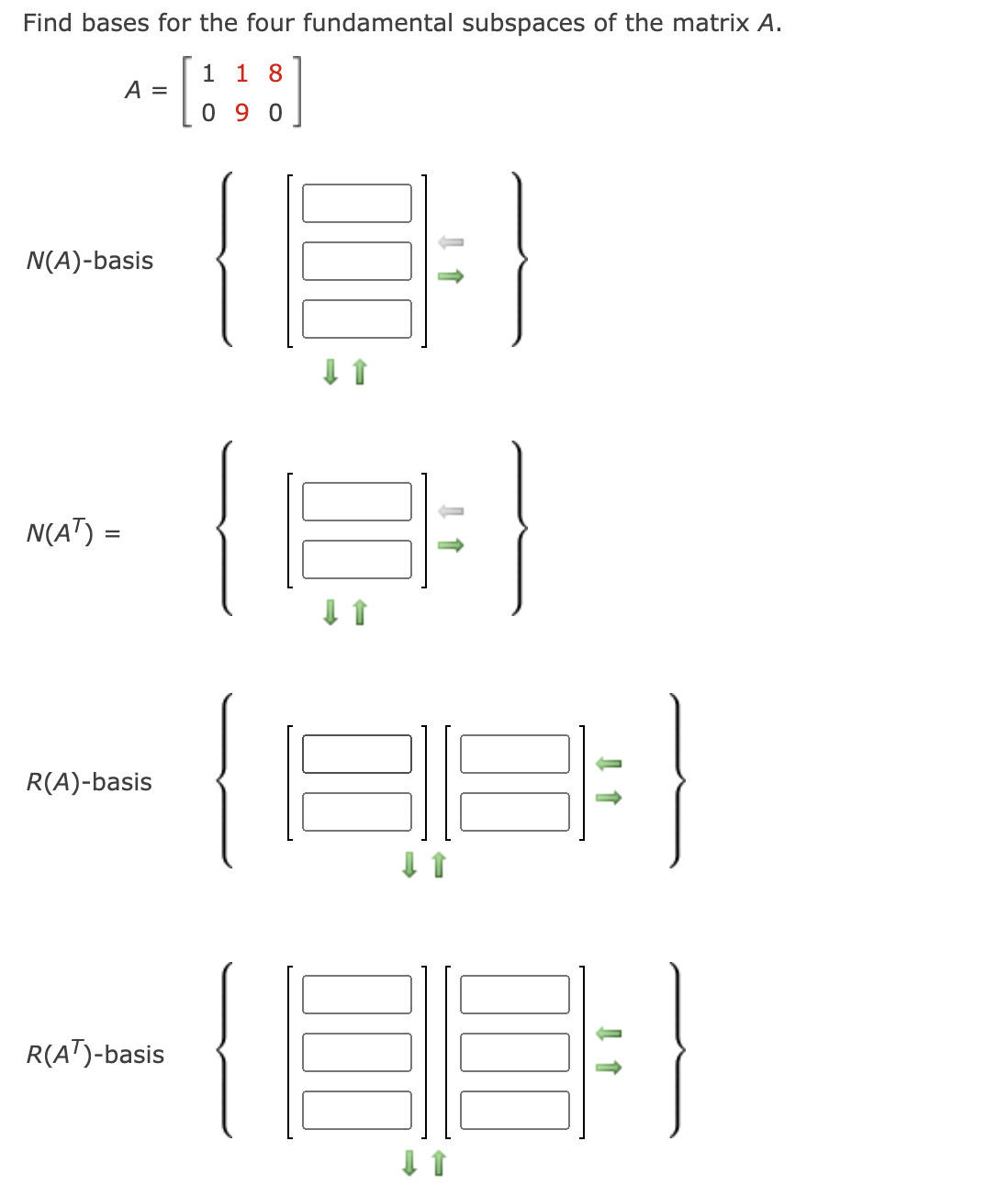 Solved Find bases for the four fundamental subspaces of the | Chegg.com