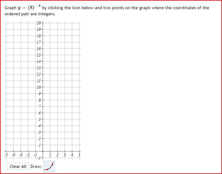 Solved Graph y=(8)-x ﻿by clicking the icon below and two | Chegg.com