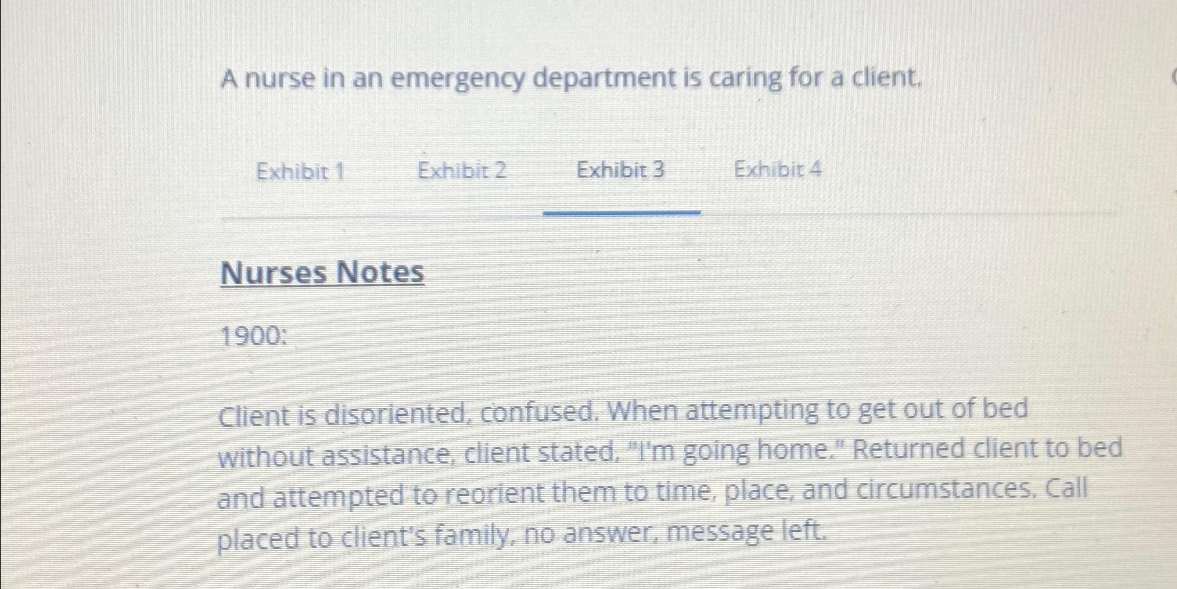 Solved A nurse in an emergency department is caring for a | Chegg.com