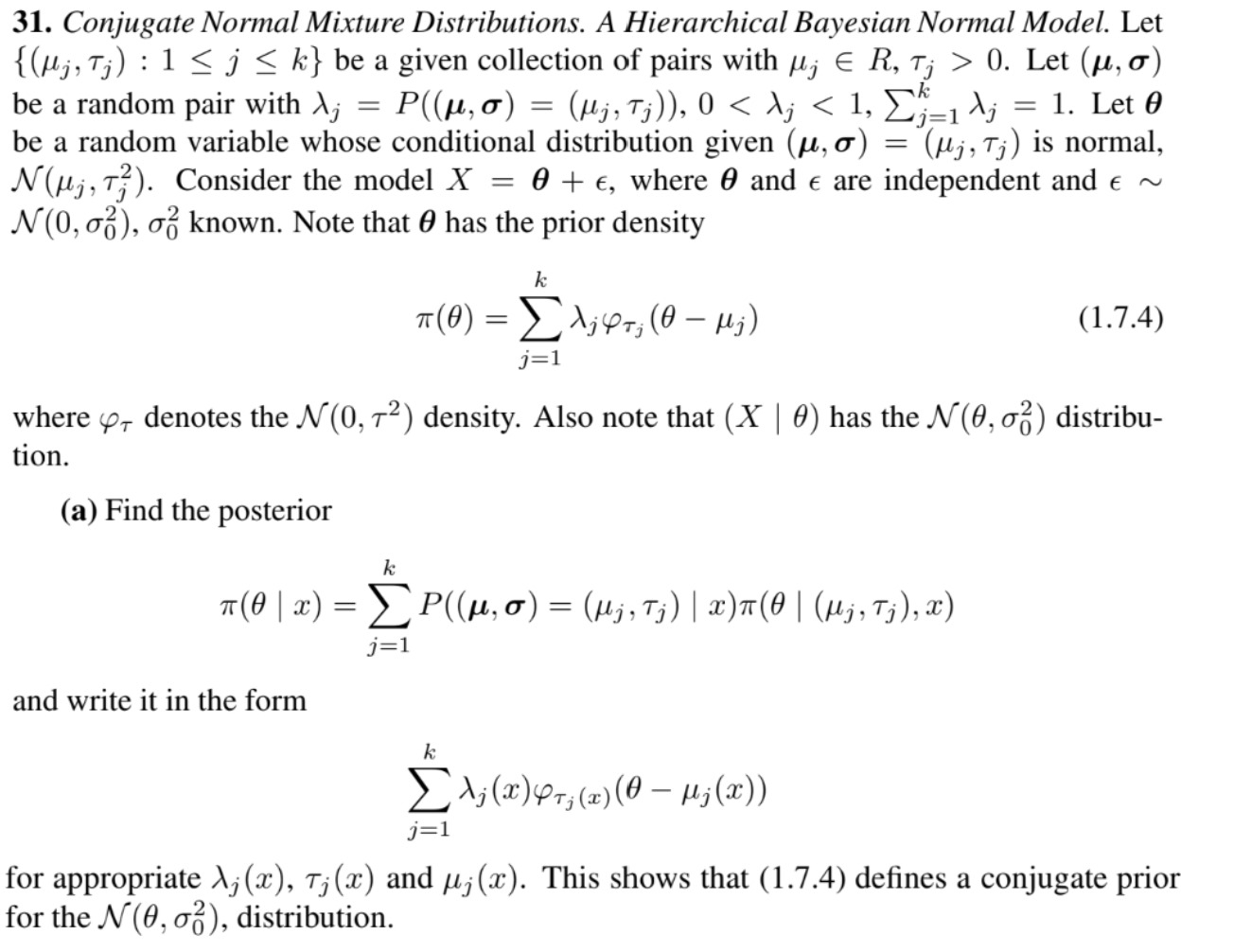 Solved Conjugate Normal Mixture Distributions. A | Chegg.com