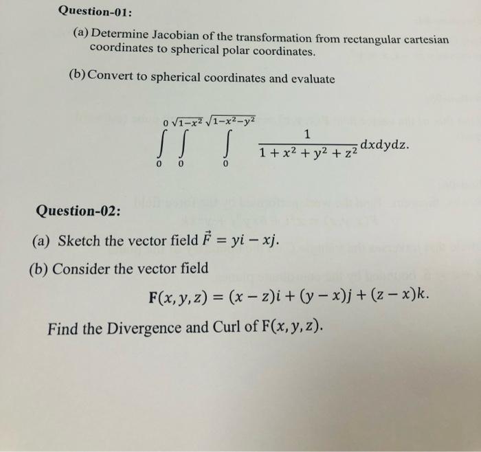 Solved (a) Determine Jacobian of the transformation from | Chegg.com