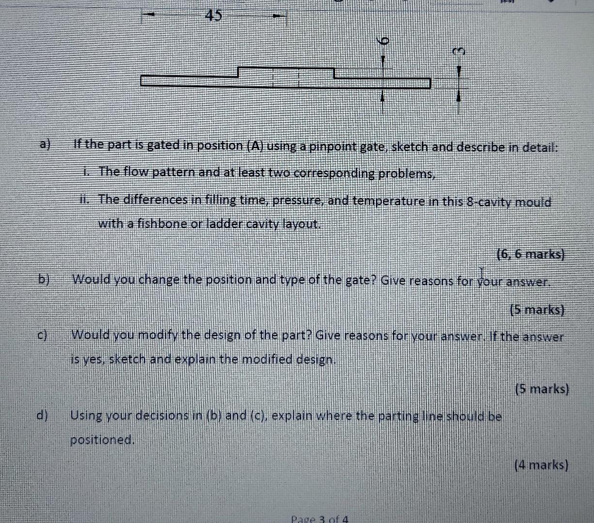 Question 3 A 2-plate cold runner mould with eight | Chegg.com