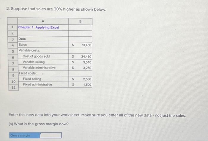 Required information Chapter : Applying Excel The | Chegg.com