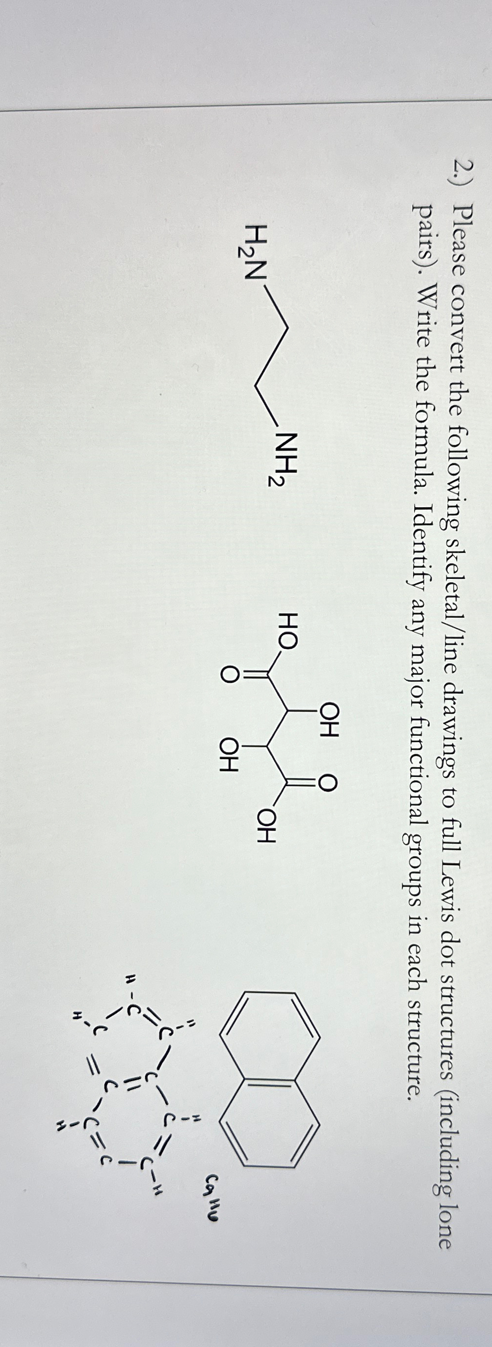 Solved 2.) ﻿Please convert the following skeletal/line | Chegg.com