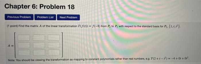 Solved Chapter 6: Problem 18 Previous Problem Problern List | Chegg.com