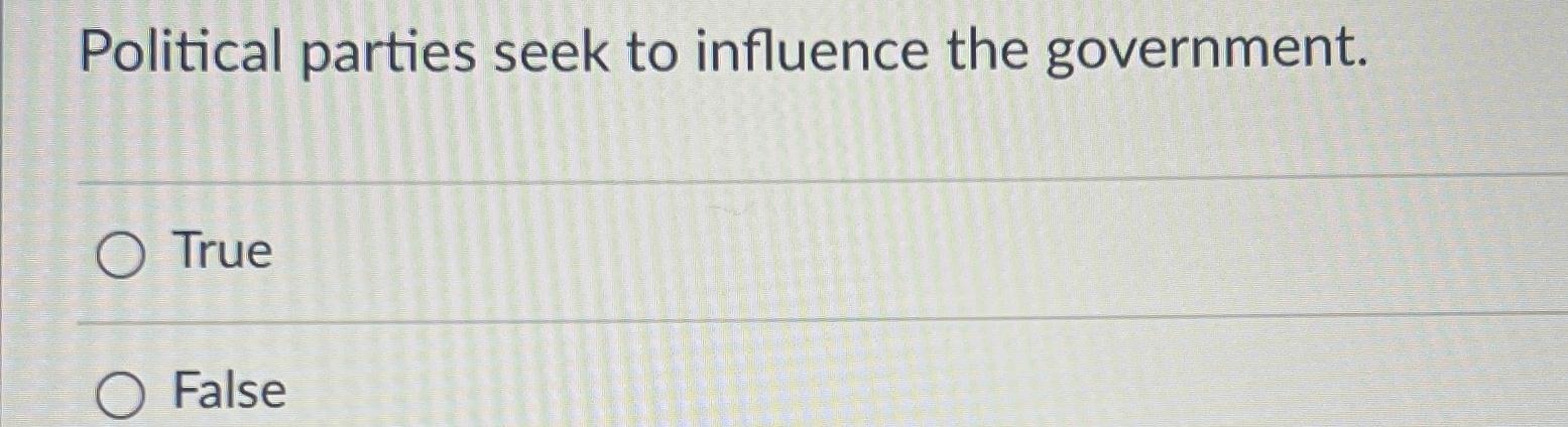 Solved Political parties seek to influence the | Chegg.com