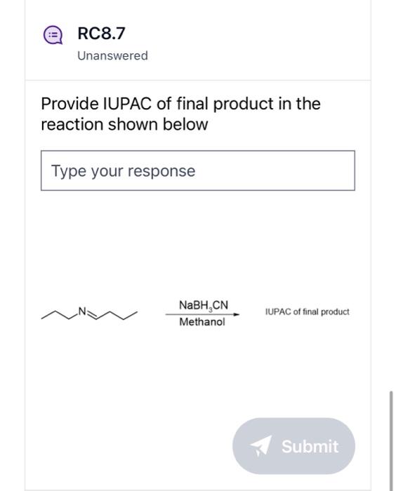 Solved Provide IUPAC of final product in the reaction shown | Chegg.com