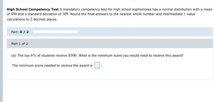 Solved High School Competency Test A mandatory competency | Chegg.com