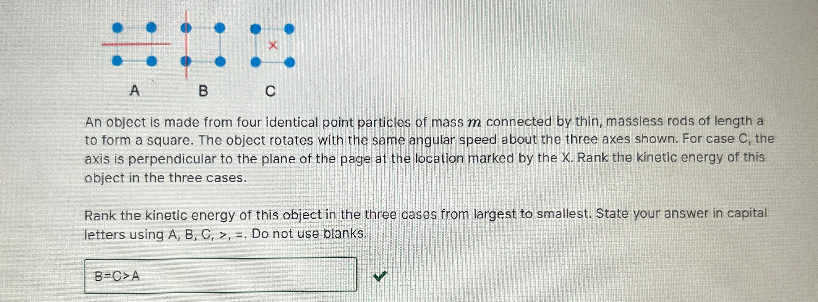 Solved An object is made from four identical point particles | Chegg.com