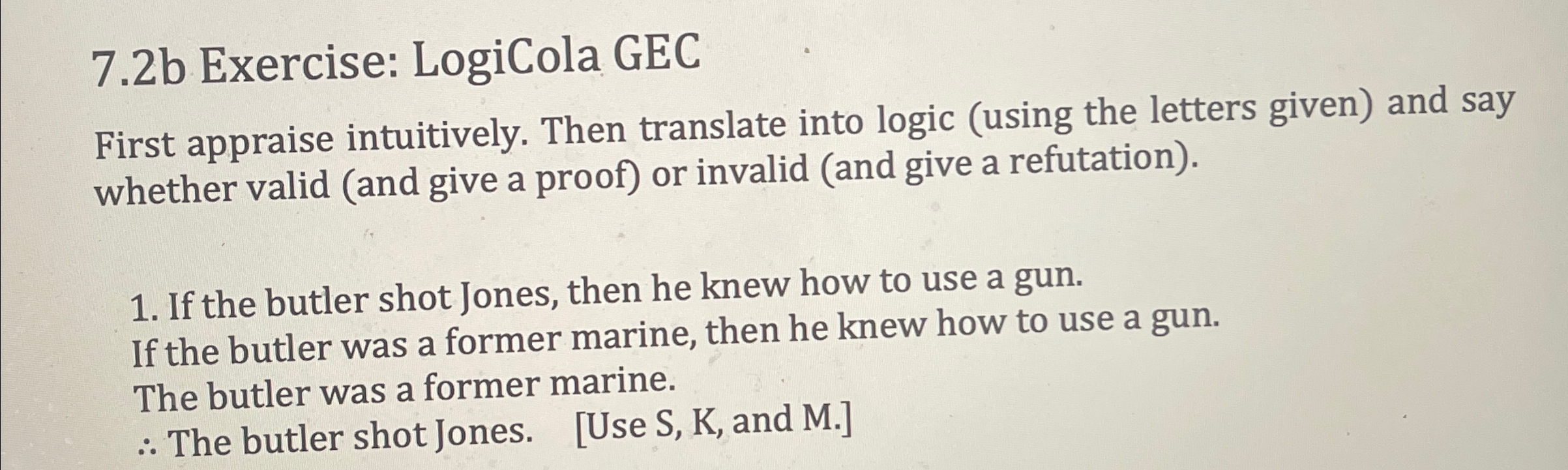 Solved 7.2b Exercise: LogiCola GECFirst appraise | Chegg.com