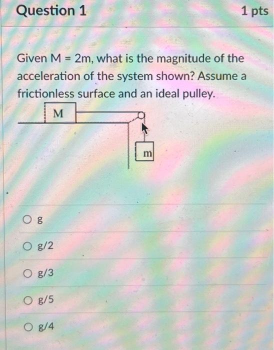 Solved Given M=2m, what is the magnitude of the acceleration | Chegg.com