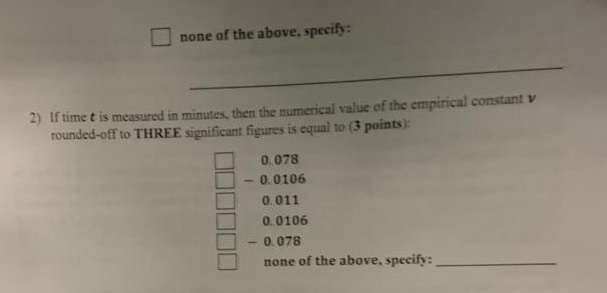 Solved 1) Iy is a positive empirical constant, T. is the | Chegg.com