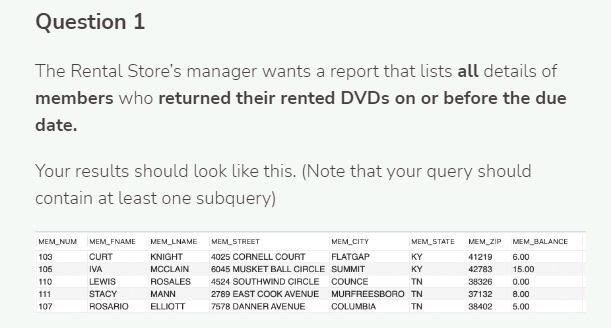 Solved The DVD_vidrental database contains 6 tables, and you | Chegg.com