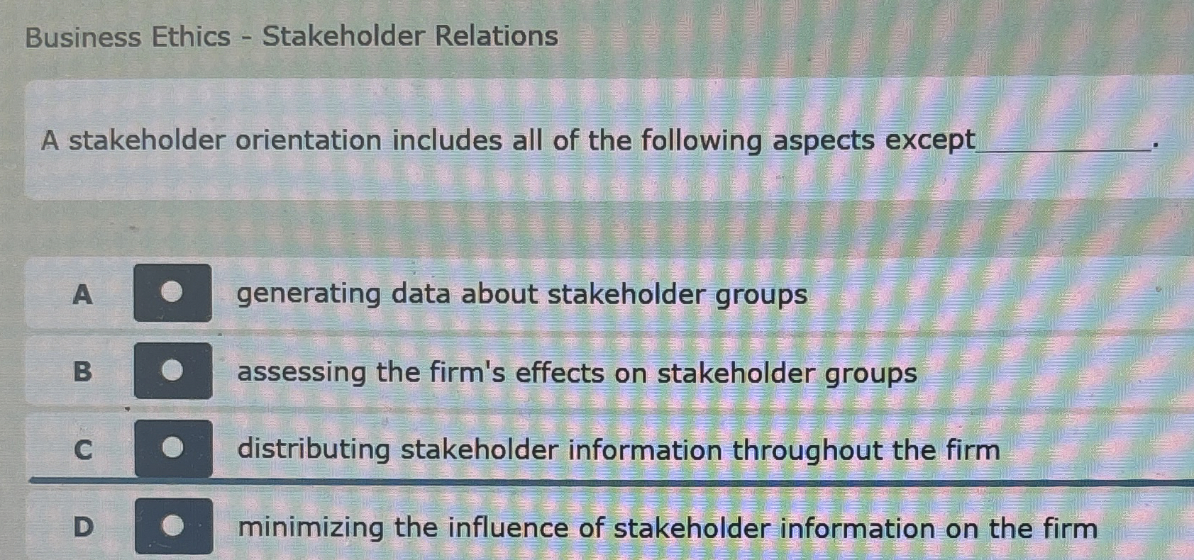 Solved Business Ethics - ﻿Stakeholder RelationsA stakeholder | Chegg.com
