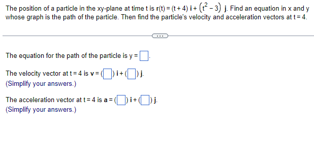 Solved The position of a particle in the xy-plane at time t | Chegg.com