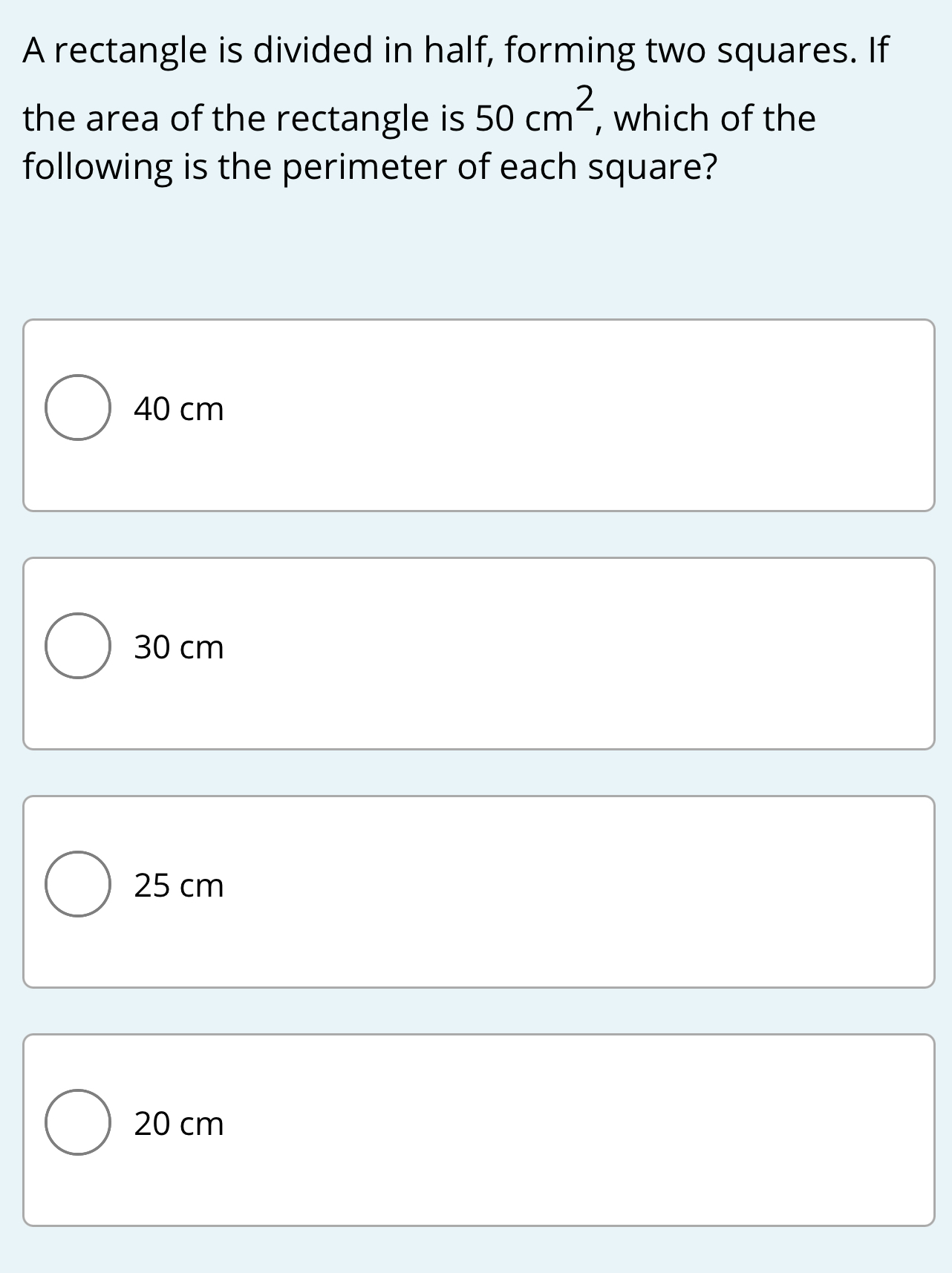 Solved A rectangle is divided in half, forming two squares. | Chegg.com