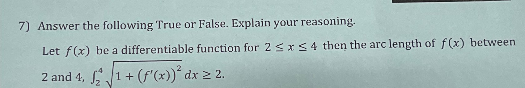 Solved Answer the following True or False. Explain your | Chegg.com