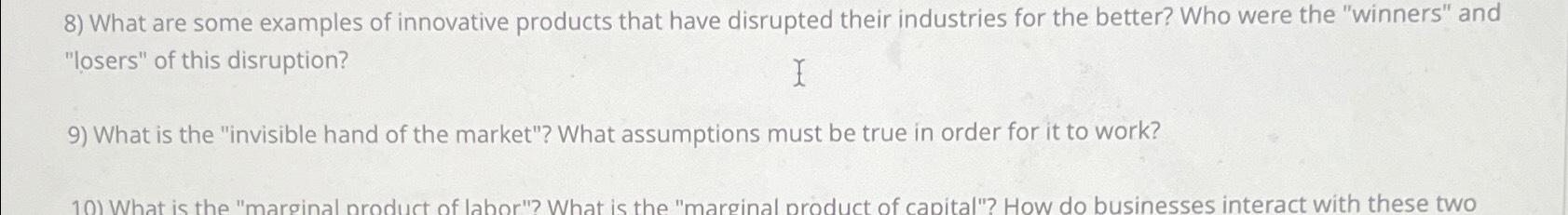 Solved What is the "invisible hand of the market"? What | Chegg.com