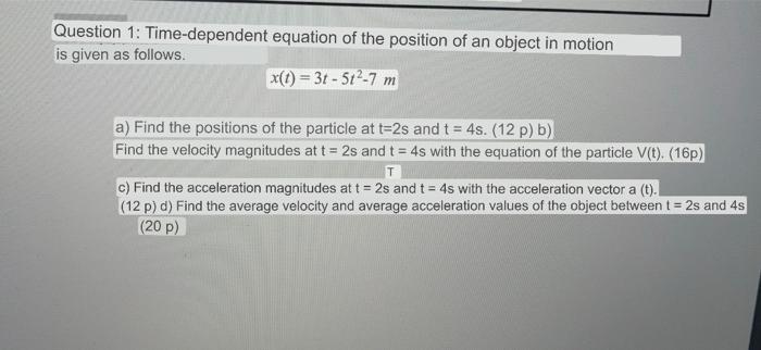 Solved Questions 1: The time dependent equation of the | Chegg.com