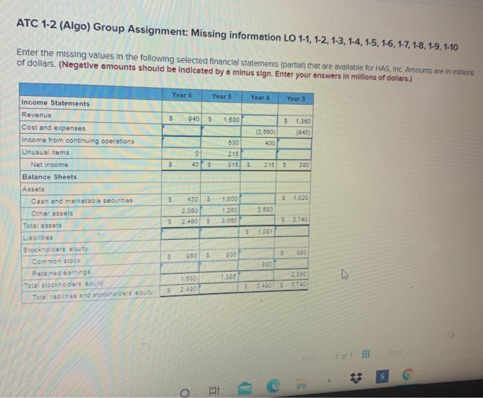 Solved ATC 1-2 (Algo) Group Assignment: Missing information | Chegg.com