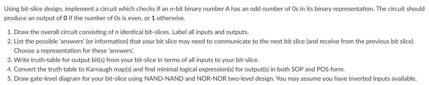 Solved Using bit-slice design, implement a circuit which | Chegg.com