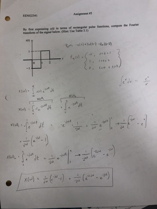 Solved EENG2341 Assignment #5 By first expressing x() in | Chegg.com