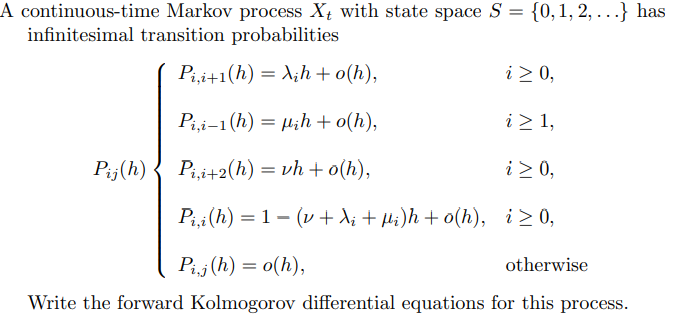 Solved A continuous-time Markov process xt ﻿with state space | Chegg.com